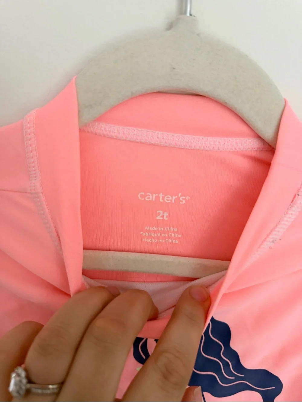Carter's | Swim | Carters Coral Pink Mermaid Rash Guard Swimsuit Tee ...